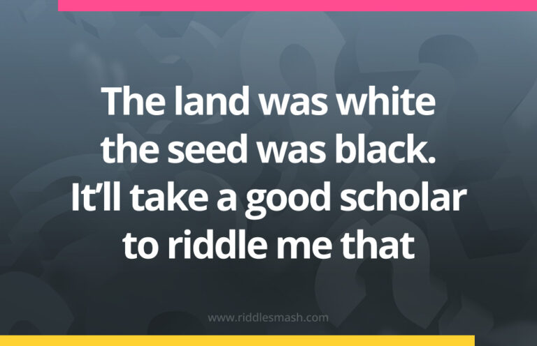 The land was white the seed was black - Riddle - Riddlesmash.com