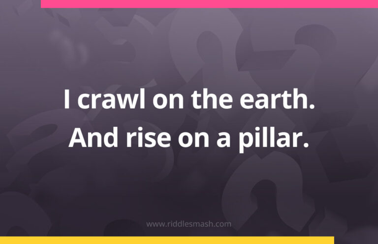 I crawl on the earth, and rise on a pillar - Riddle - Riddlesmash.com