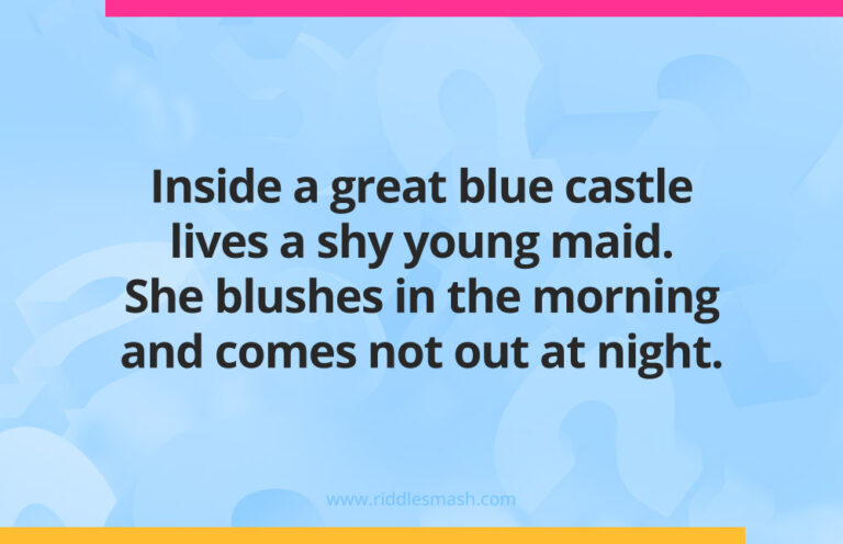 Inside a great blue castle lives a shy young maid - Riddle ...