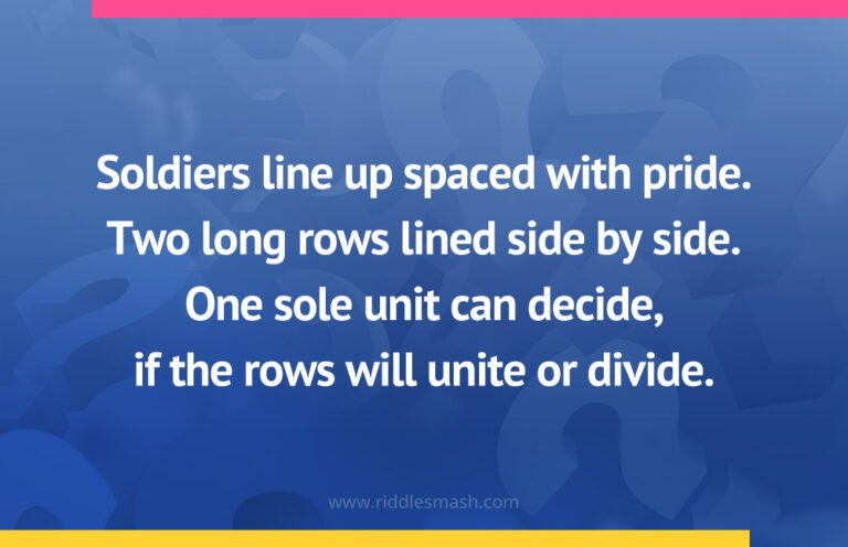 Soldiers line up spaced with pride - Riddle - Riddlesmash.com