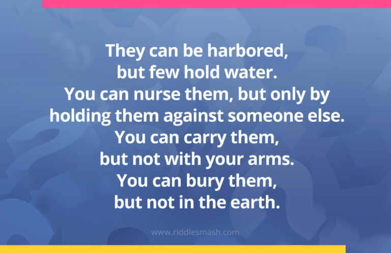 They can be harbored, but few hold water - Riddle - Riddlesmash