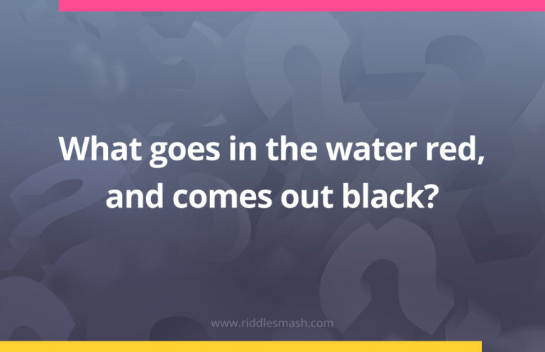 What goes in the water black and comes out red? - Riddle - Riddlesmash