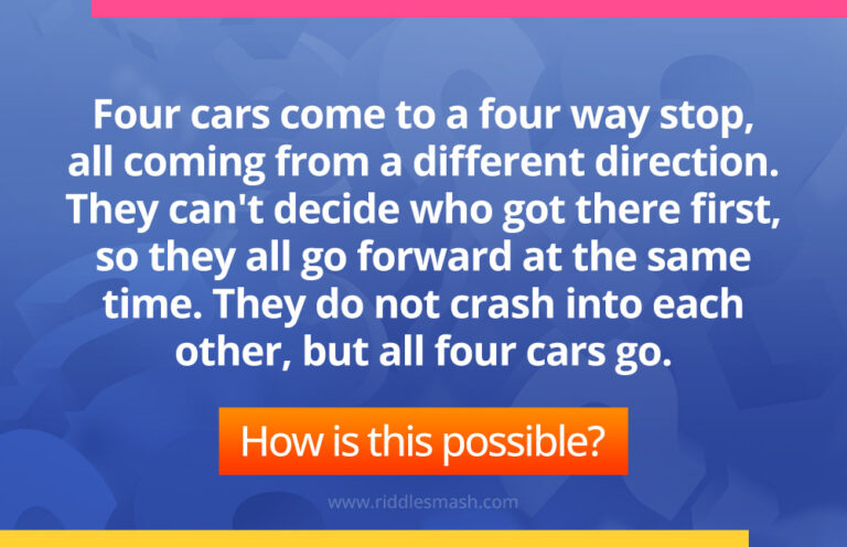 Four cars come to a four way stop - Riddle - Riddlesmash.com