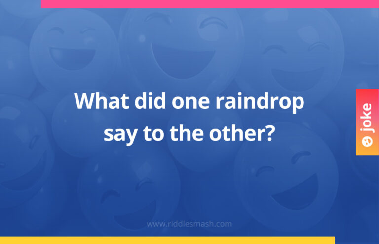 What did one raindrop say to the other? - Riddlesmash