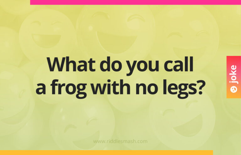 What do you call a frog with no legs? - Riddlesmash