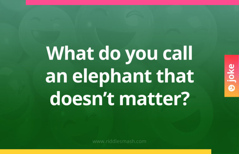 What do you call an elephant that doesn’t matter? – Riddlesmash.com