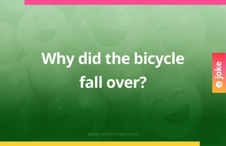 Why did the bicycle fall over? - Riddlesmash.com