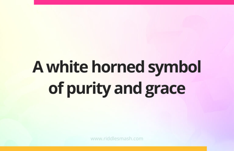 A white horned symbol of purity and grace - Riddle - Riddlesmash
